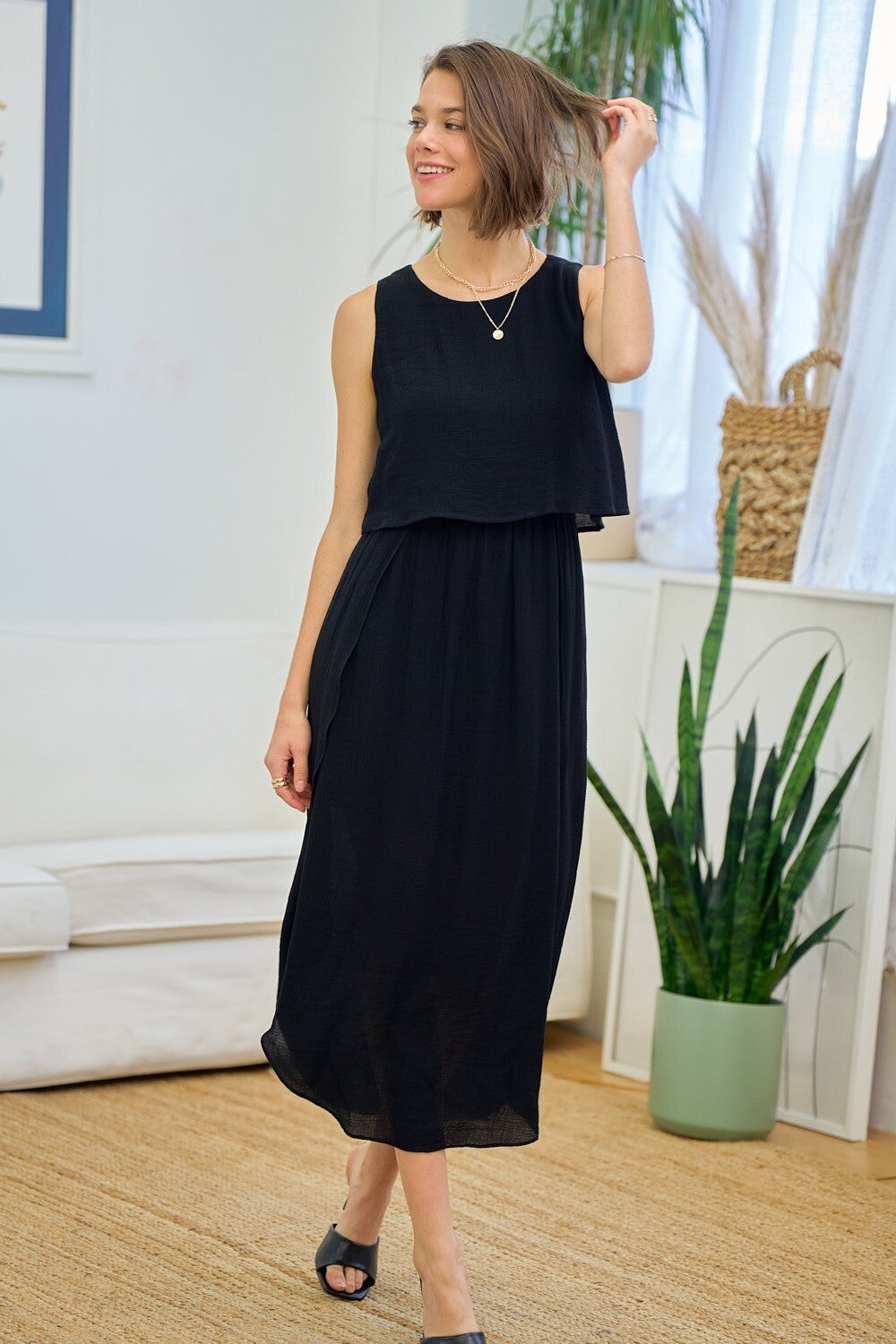 BLACK LAYERED DRESS | Phileo Style