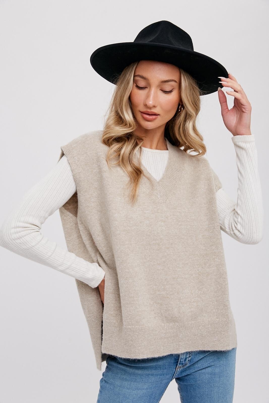 Oversized Knit Vest | Phileo Style